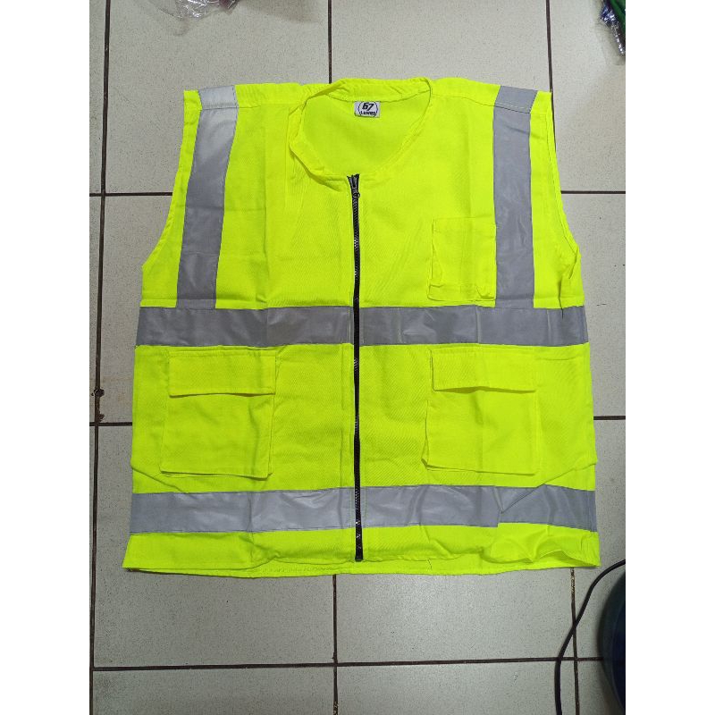 Jual Rompi Safety Bahan Drill Rompi Kerja Proyek warna hijau stabilo ...