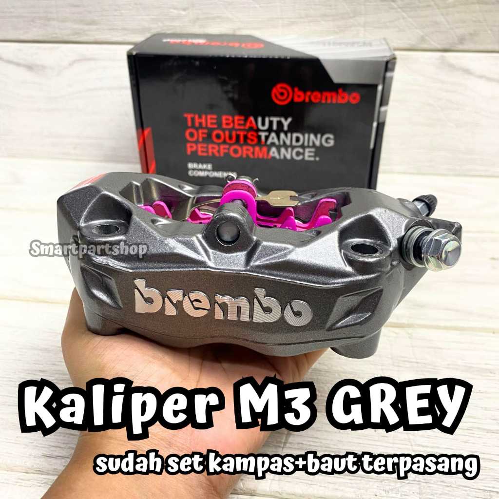 Jual KALIPER 4 PISTON M3 M432 GREY PICTH 100 MONOBLOCK M432 CALIPER DEPAN M432 GP4X ORIGINAL ...