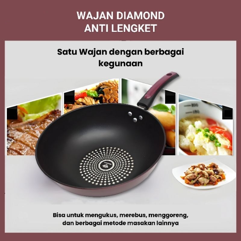 Jual Wajan Teflon Batu Medis 32CM / Wajan Penggorengan Anti Lengket ...