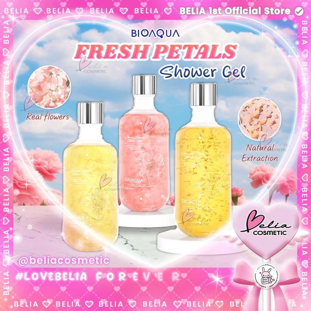Jual BELIA BIOAQUA Shower Gel Abstract Fresh Petals Jasmine Flowers/Osmanthus/Cherry Blossom ...