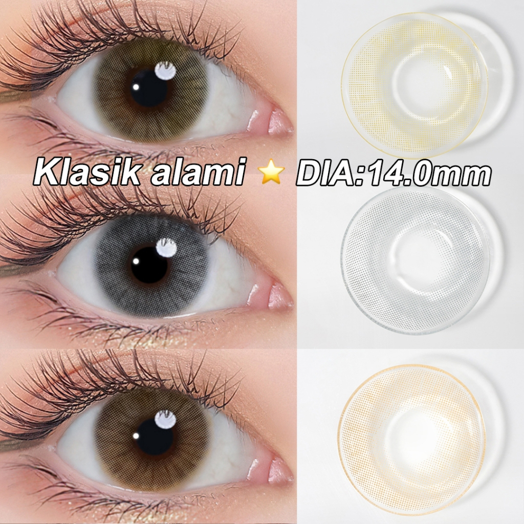 Jual (Klasik alami) Magister Softlens Normal Series Queen Soflen14mm 1Pasang natural Ochre abu ...