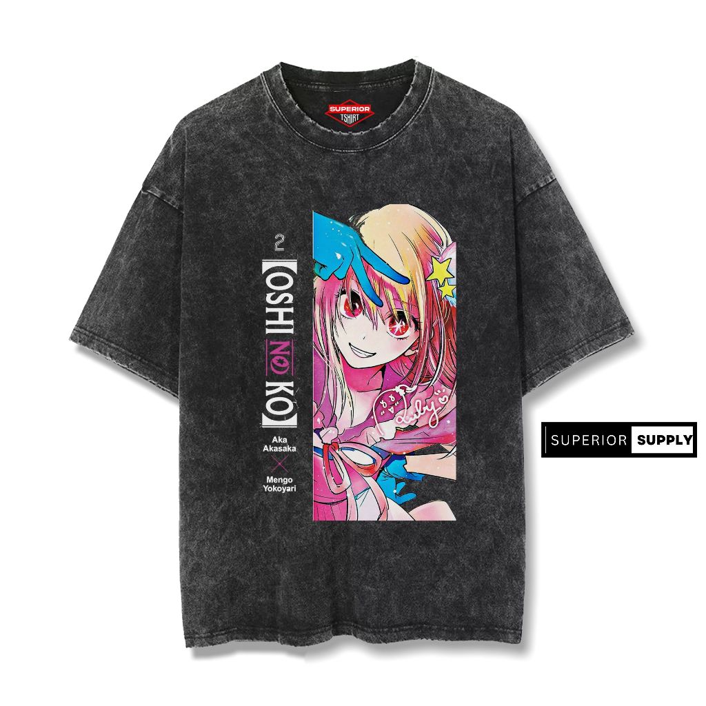 Jual SUPERIOR kaos Oshi No Ko sandwash washed tshirt oversize & slim ...