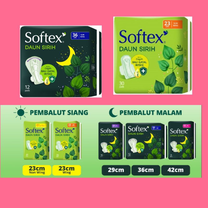 Jual Softex Daun Sirih + Vitamin E Jumbo Pack 23cm 30s 29cm 36cm 42cm ...