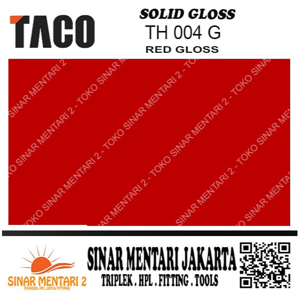 Jual TACO HPL SOLID GLOSS TH 004 G RED GLOSS | Shopee Indonesia