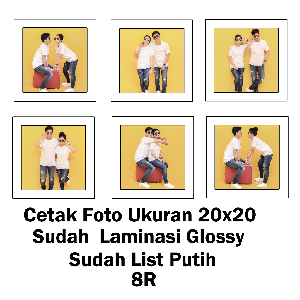 Jual Cetak Foto Ukuran 20x20 8R Sudah Pakai List Putih | Shopee Indonesia
