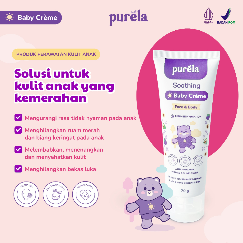 Jual PURELA Combo Glowing (Nourishing Baby Lotion & Soothing Baby Crème ...