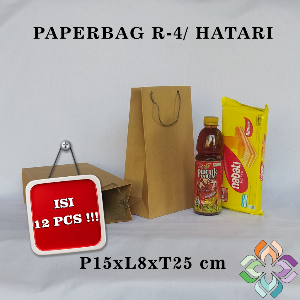 Jual PAPERBAG UKURAN R-4 P15 x L8 x T25 CM UNTUK WAFER TANGO NABATI TEH ...