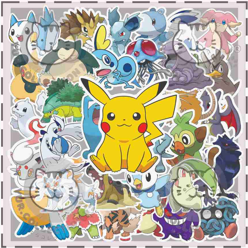 Jual (40 PCS) Sticker Anime/ Sticker Pokemon Glossy/ Pokemon Sticker ...