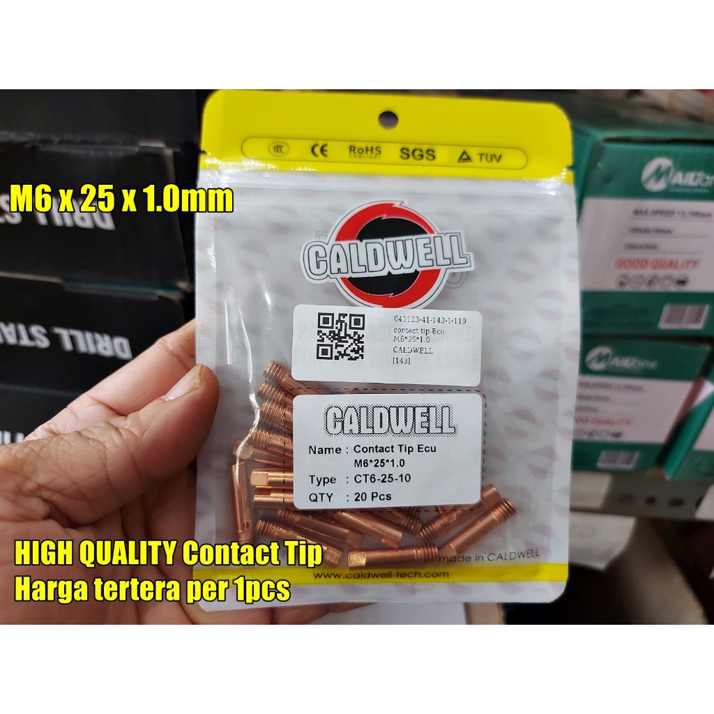 Jual CONTACT TIP CALDWELL high quality Kontak tip spuyer MIG Migi ECU M6 x 25mm | Shopee Indonesia