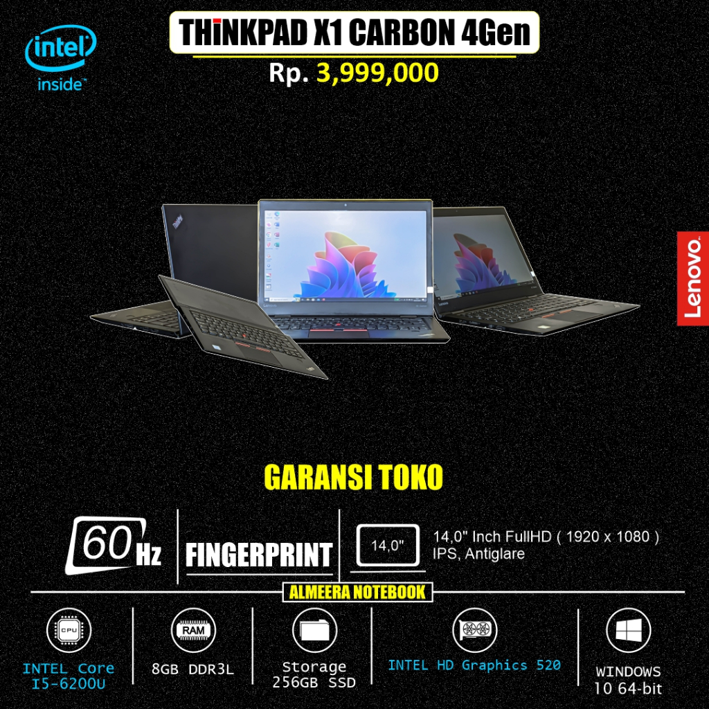 Jual Lenovo Thinkpad X1 Carbon 4Gen | Shopee Indonesia