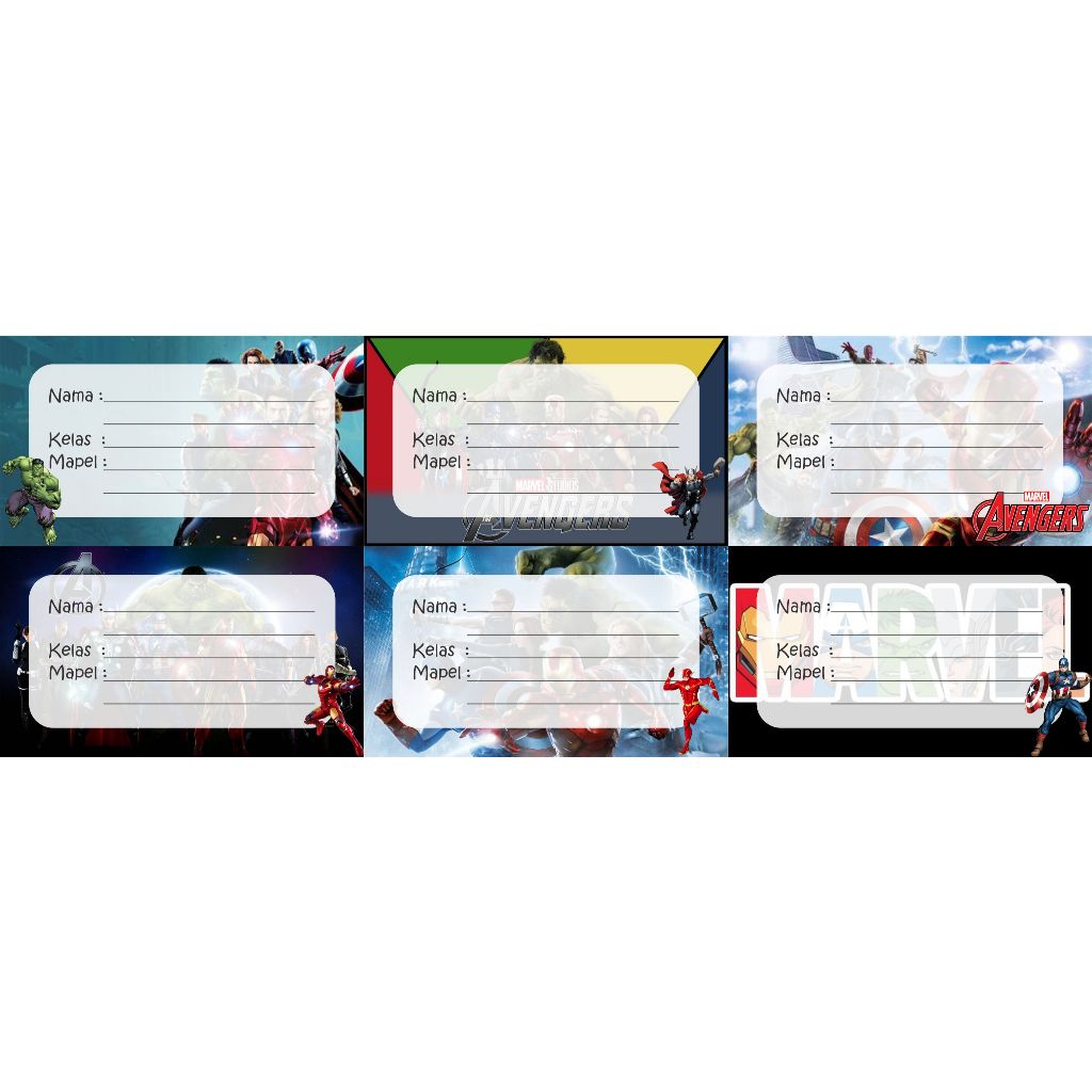 Jual STIKER LABEL BUKU PELAJARAN SERIES MARVEL / STIKER LABEL MAPEL ...