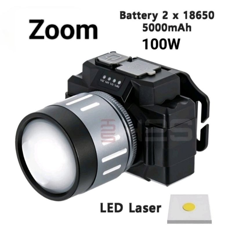Jual Senter zoom 100watt teleskop LED fokus Senter Kepala Zoom Maxpower ...