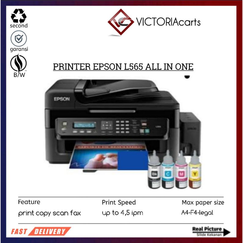 Jual Printer Epson L565 Ink tank Wifi Adf Multifunchtion print scan ...