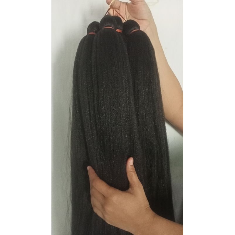 Jual Rambut Cemara hitam polos 70-80 cm/rambut sambung/rambut sintetis ...