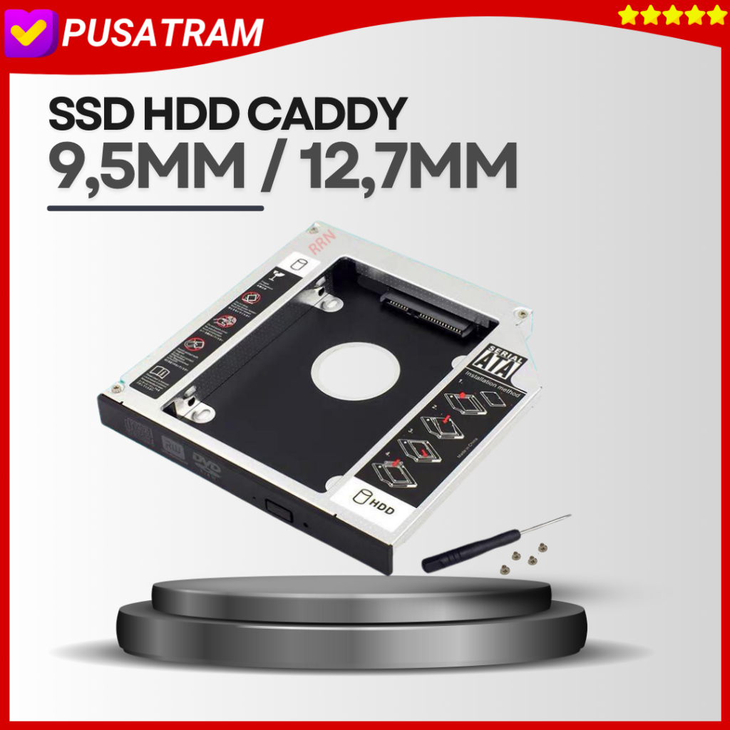 Jual SSD HDD CADDY SLIM TIPIS TEBAL 9.5mm 12.7mm SATA HARDDISK DVD CD ...