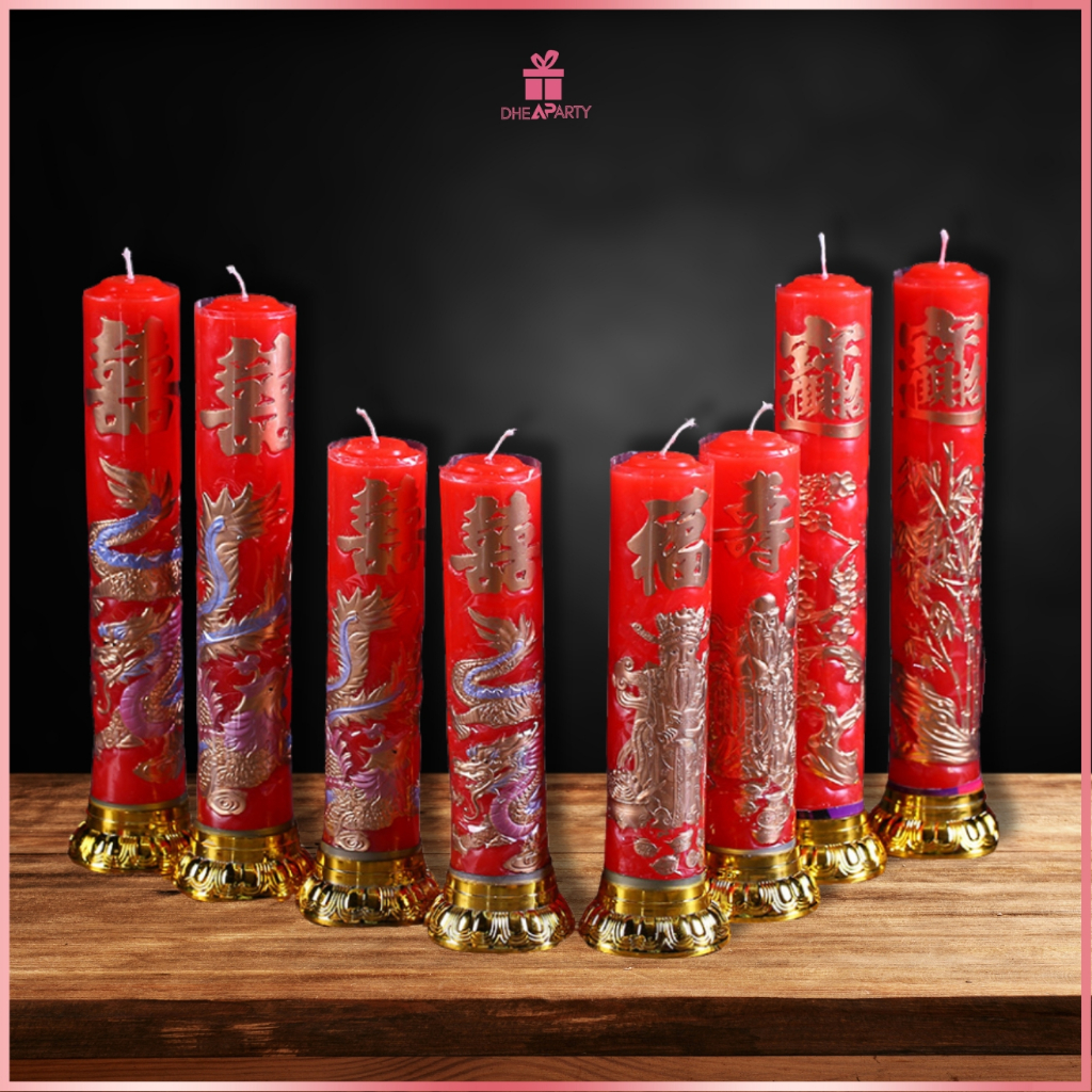 Jual DP Lilin Sangjit Wedding Premium Ukuran 37X9 JUMBO 1 Pasang Lilin ...