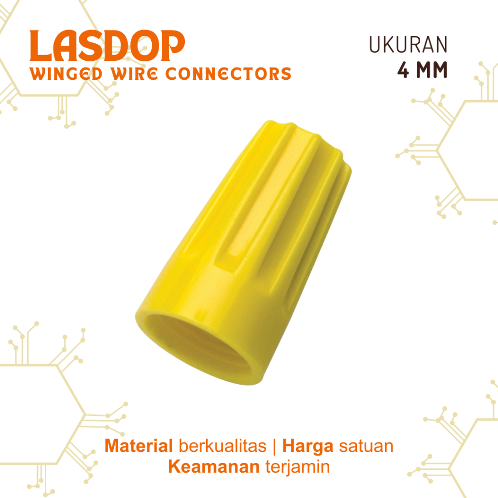 Jual LASDOP KABEL 4mm HARGA SATUAN WINGED WIRE CONNECTORS PENUTUP KABEL ...
