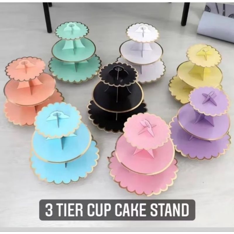 Jual stand cup cake 3 tier/tempat cup cake polos/stand cake happy ...