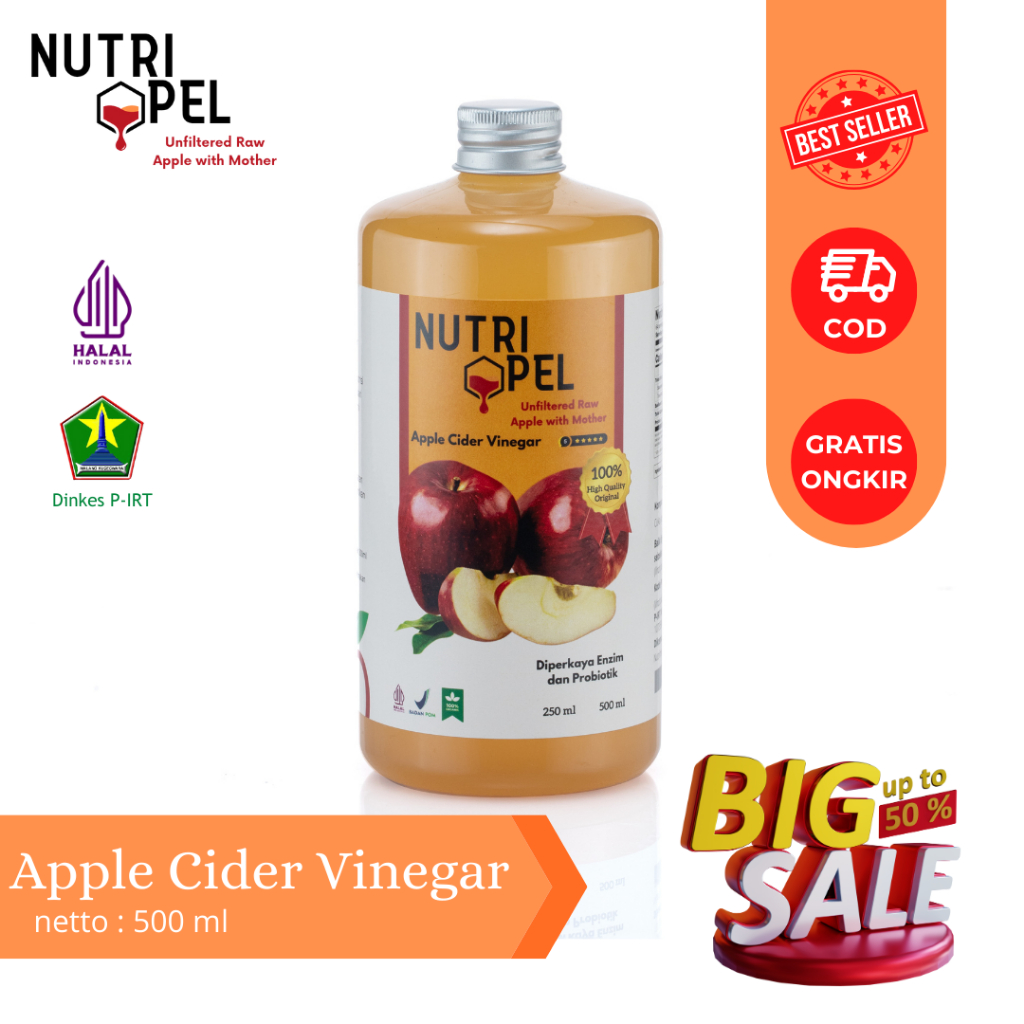 Jual Nutri Apel - Cuka Apel Original Apple Cider Vinegar - Toner Wajah 500ml | Shopee Indonesia