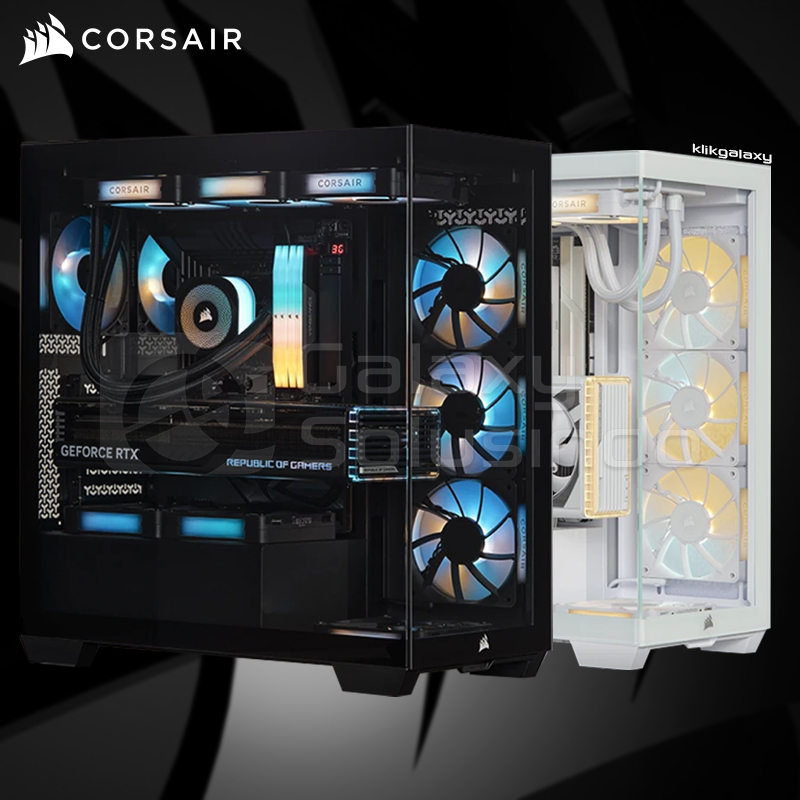 Jual Corsair 3500X ARGB Tempered Glass Mid-Tower ATX Gaming Case - Black White Casing Komputer ...