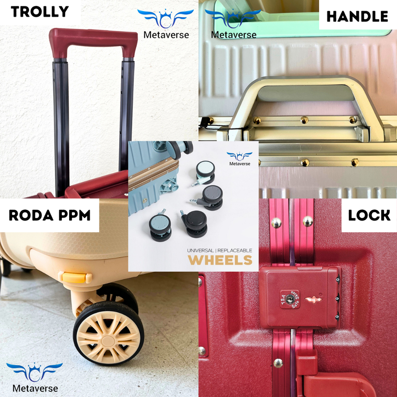 Jual Sparepart Koper Metaverse Handle / Trolly / Lock / Roda (TIDAK ADA ...