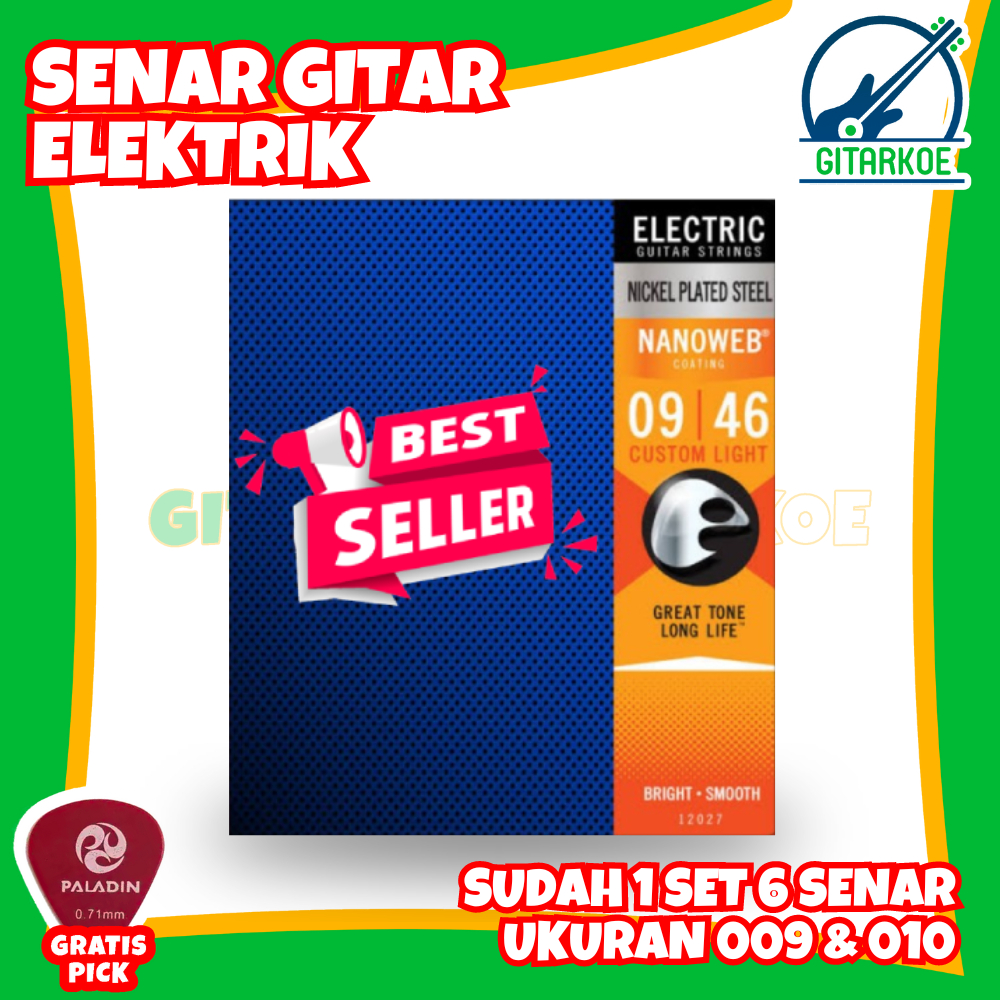 Jual Senar Gitar Elektrik Premium Tahan & Anti Karat Ukuran 009 & 010 Nano Web | Shopee Indonesia