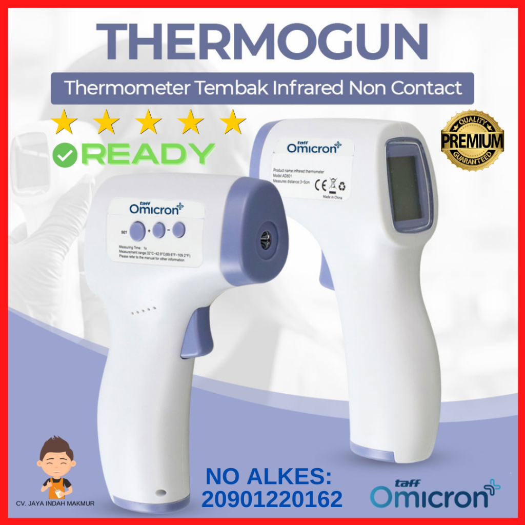 Jual TaffOmicron Thermogun Thermometer Tembak Suhu Badan Infrared Non ...