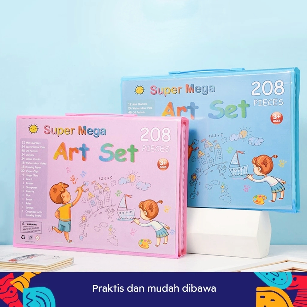 Jual Jual Crayon Anak 208pcs Set Alat Menggambar Melukis Anak-anak ...