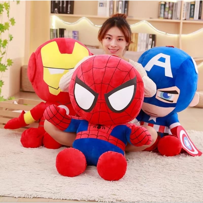Jual boneka avengers spiderman / kapten amerika / iron man lembut ...