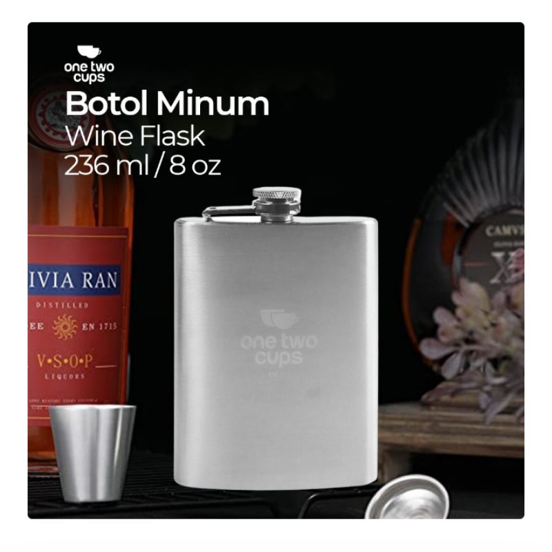 Jual hip flask botol minum wine classic stainless steel 80 Oz / botol ...