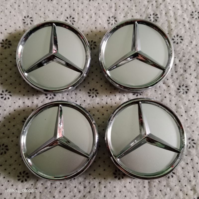 Jual dop roda tutup velg mercy list chrome diameternya 7.5cm original ...