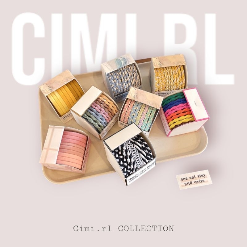 Jual [Cimi.rl] 5 Kotak Tali Rambut Model Kabel Telfon / Kunciran Rambut ...