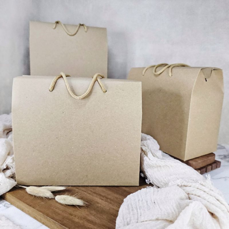 Jual Paper Bag Aesthetic / Box Hampers Simpel (L 10 x T 15 x P 20 ...