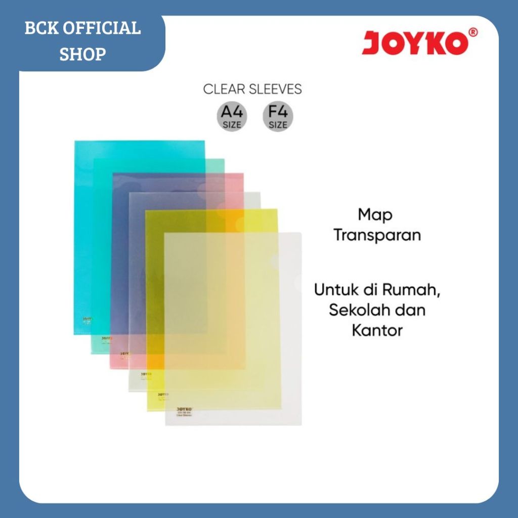 Jual Map Plastik Transparan F4 Clear Sleeves CS 2335 Map L Joyko (pcs ...