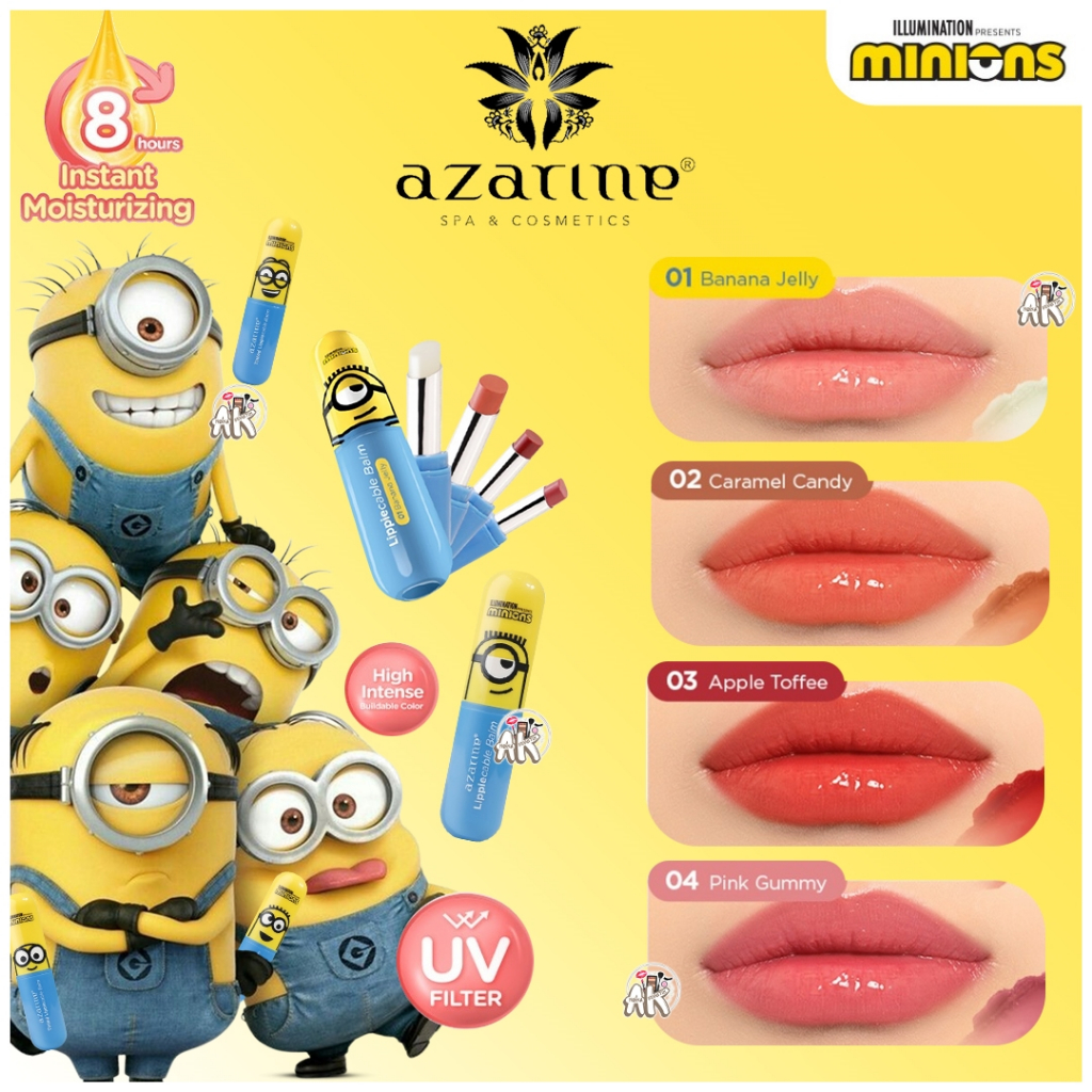 Jual AZARINE X MINION TINTED LIPPIECABLE BALM 3.5GR LIP BALM ...
