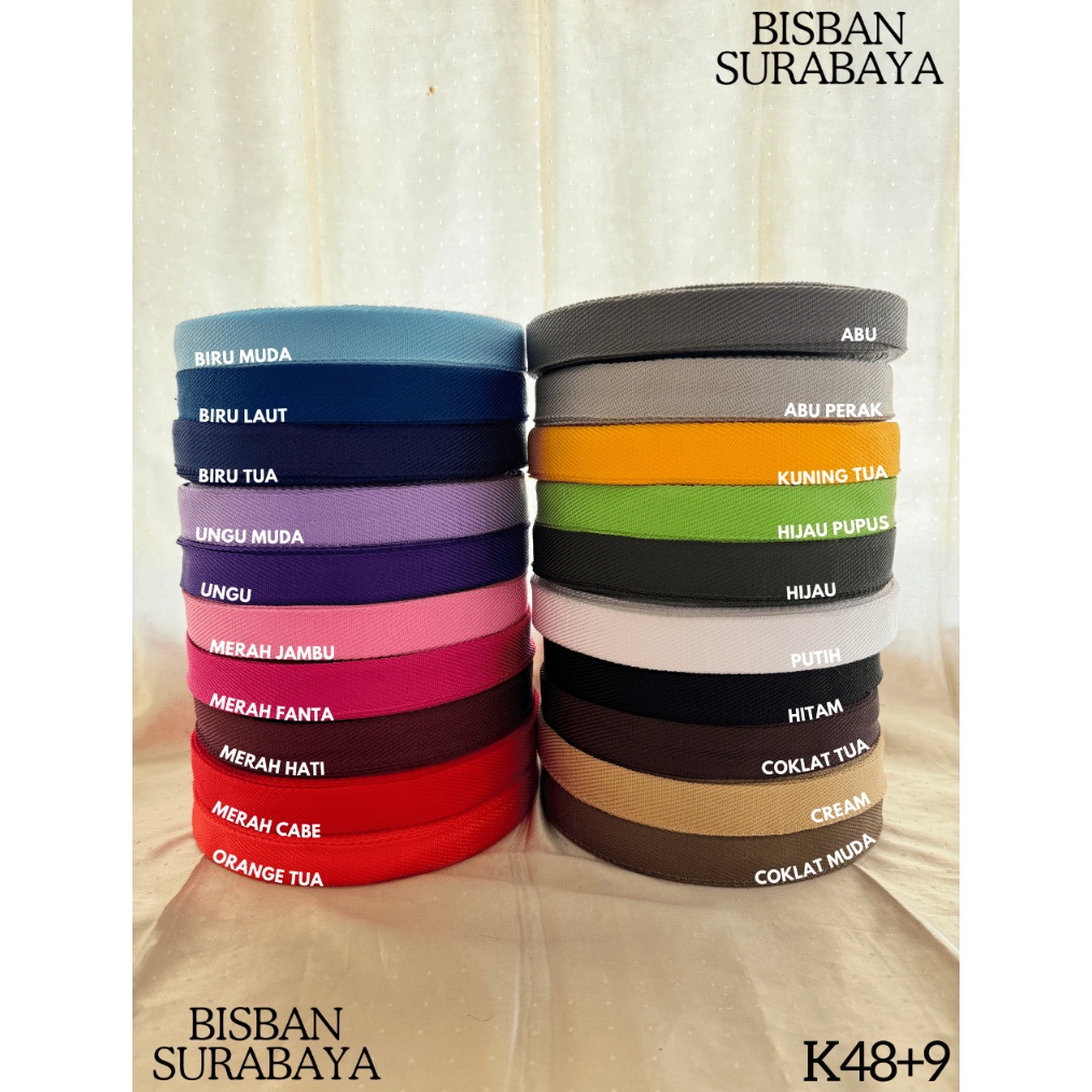 Jual KODE E83R PER ROLL WEBBING BISBAN 24CM TALI TAS BERALUR LEBAR 24 ...