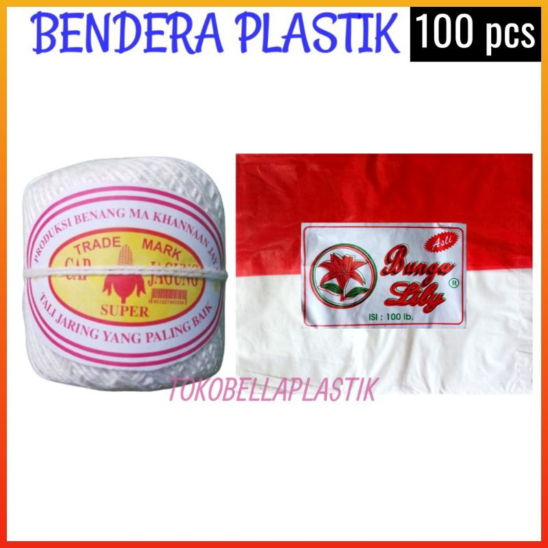 Jual [100 pcs] Bendera Merah Putih Plastik Bunga Lily Semar Kuda Mas ...
