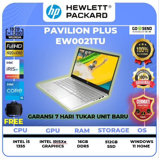 Jual HP PAVILION PLUS 14 I5 1355 16GB 512GB W11+OHS 14.0WUXGA IPS BLIT ...