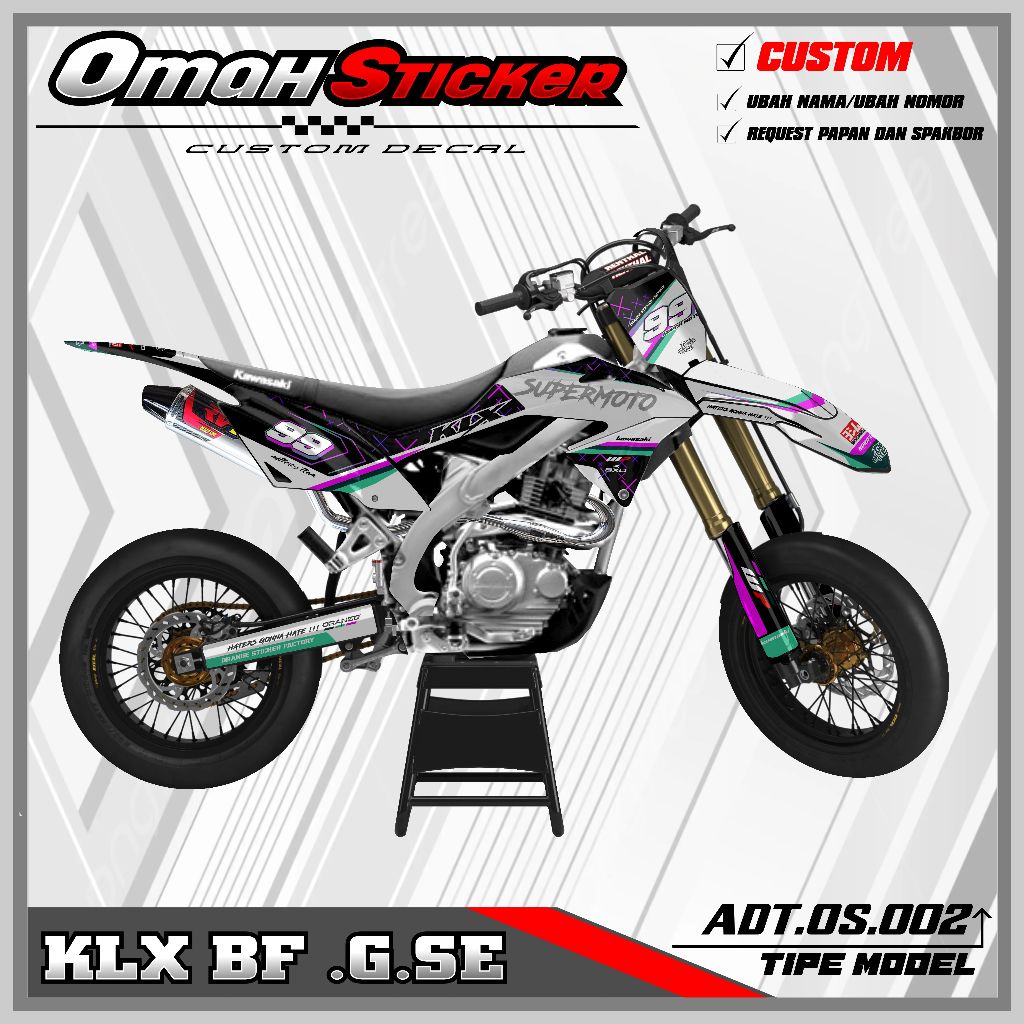 Jual DECAL STICKER KAWASAKI KLX BF PAPAN CRF - KAWASAKI KLX BF/G - BISA ...