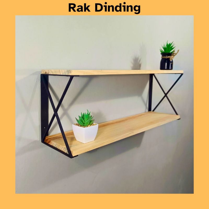 Jual RAK DINDING KAYU BESI, INDUSTRIAL, ESTETIK, RAK BUKU, RAK MUMBU ...
