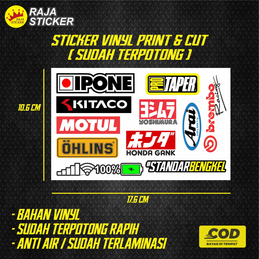 Jual Sticker Printcut Stiker racing Pack stiker motor Stiker Variasi ...