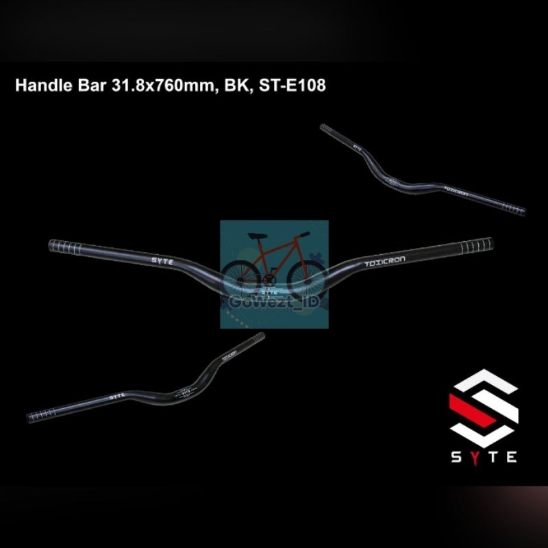 Jual Stang Handlebar Alloy Sepeda MTB Gunung 31.8 x 760mm Oversize SYTE Low Rise ST-E108 Hitam ...
