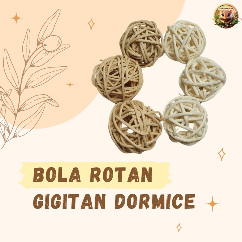 Jual Bola Rotan Gigitan Dormice | Rattan Ball | Chew Toys | Mainan Asah ...