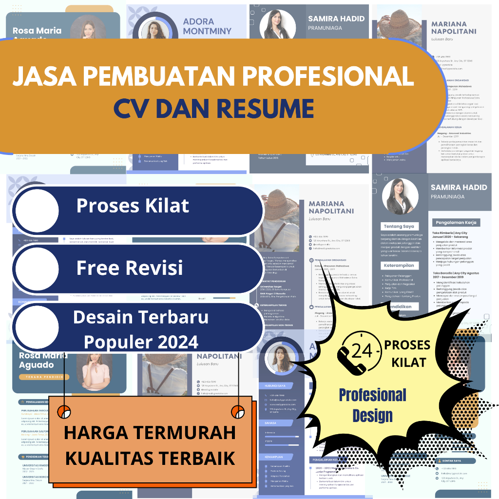 Jual Jasa Pembuatan Design CV / Resume | Surat Lamaran Kerja | Edit Foto | Template Terbaru New ...
