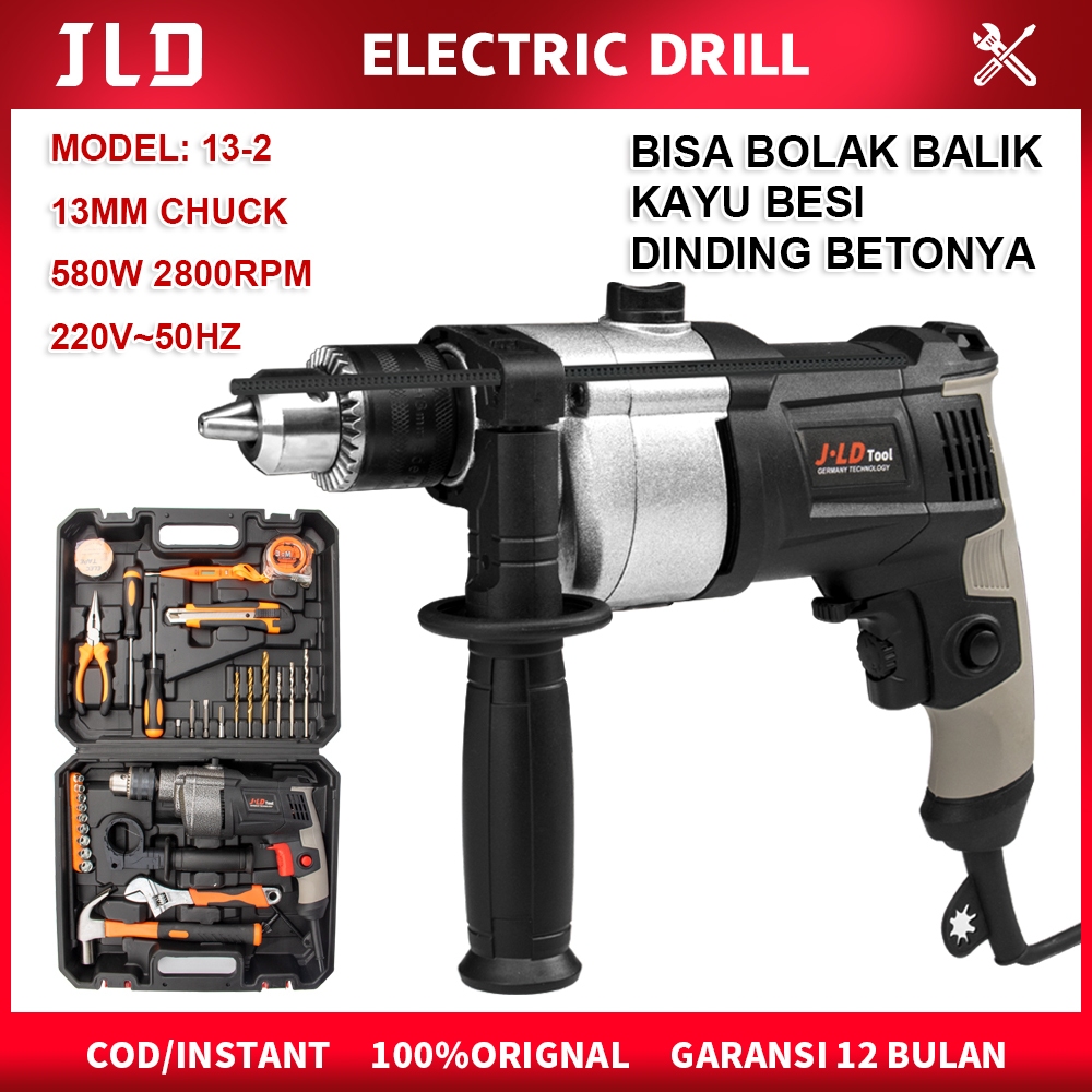 Jual JLD Bor Listrik Variable Speed impact drill 13mm Mesin Bor Kayu ...