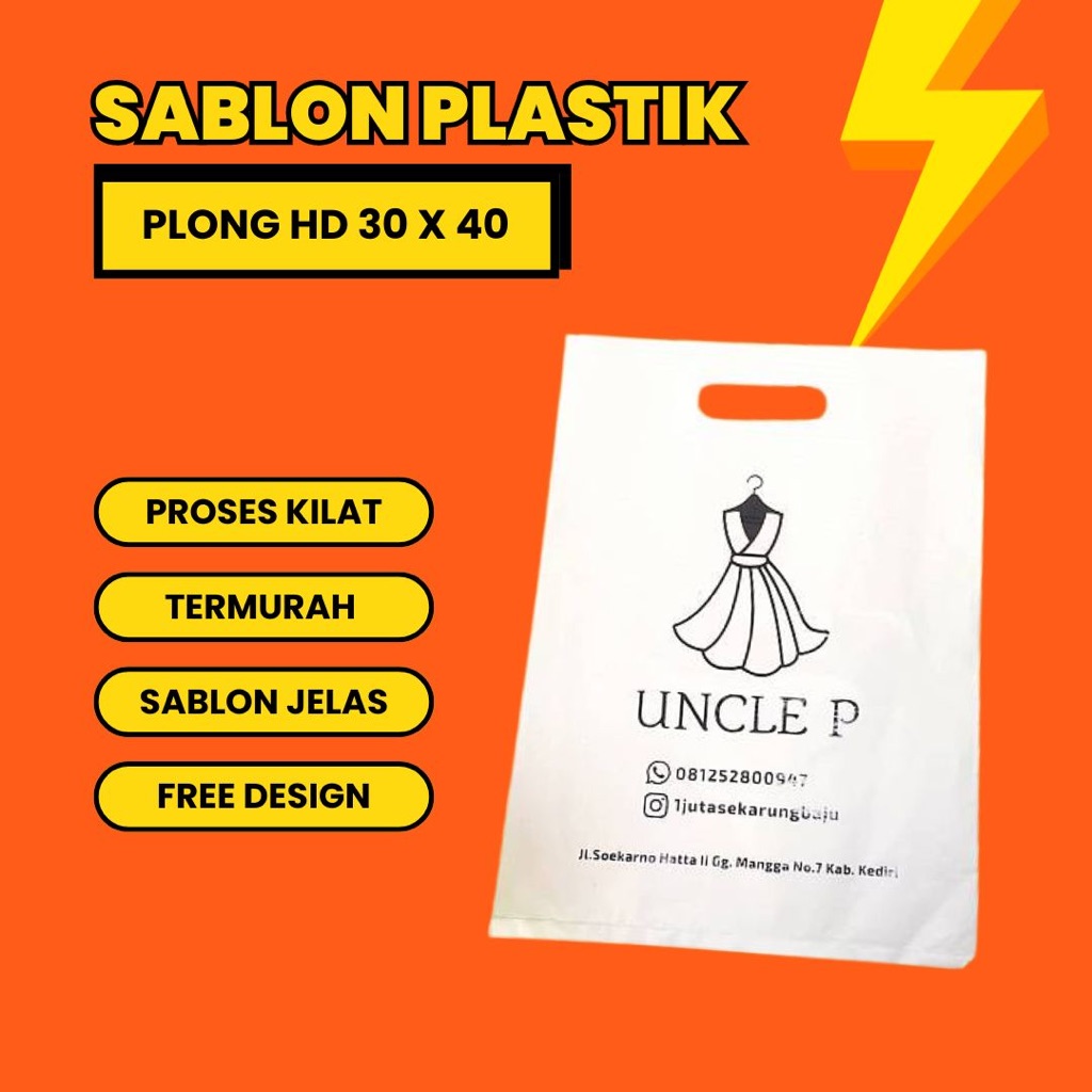 Jual Plastik Sablon Plong HD 30x40 FREE DESIGN | Shopee Indonesia