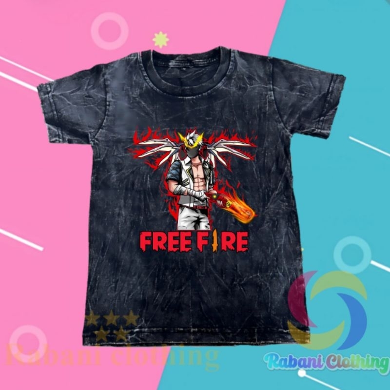 Jual BAJU FREE FIRE KAOS WASHED ANAK FREE NAMA | Shopee Indonesia