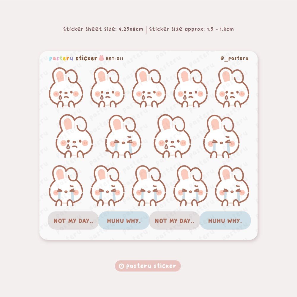 Jual Mochi Rabbit Me Crying Sad Emotion | Planner Journal Deco Sticker ...