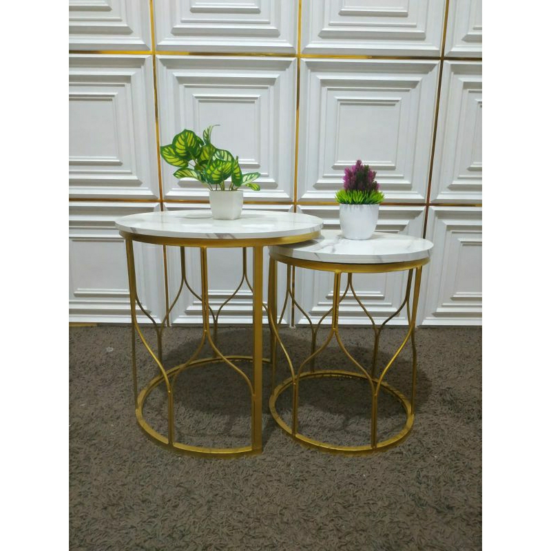 Jual Meja set Besi minimalis meja bulat modern meja kamar aesthetic ...