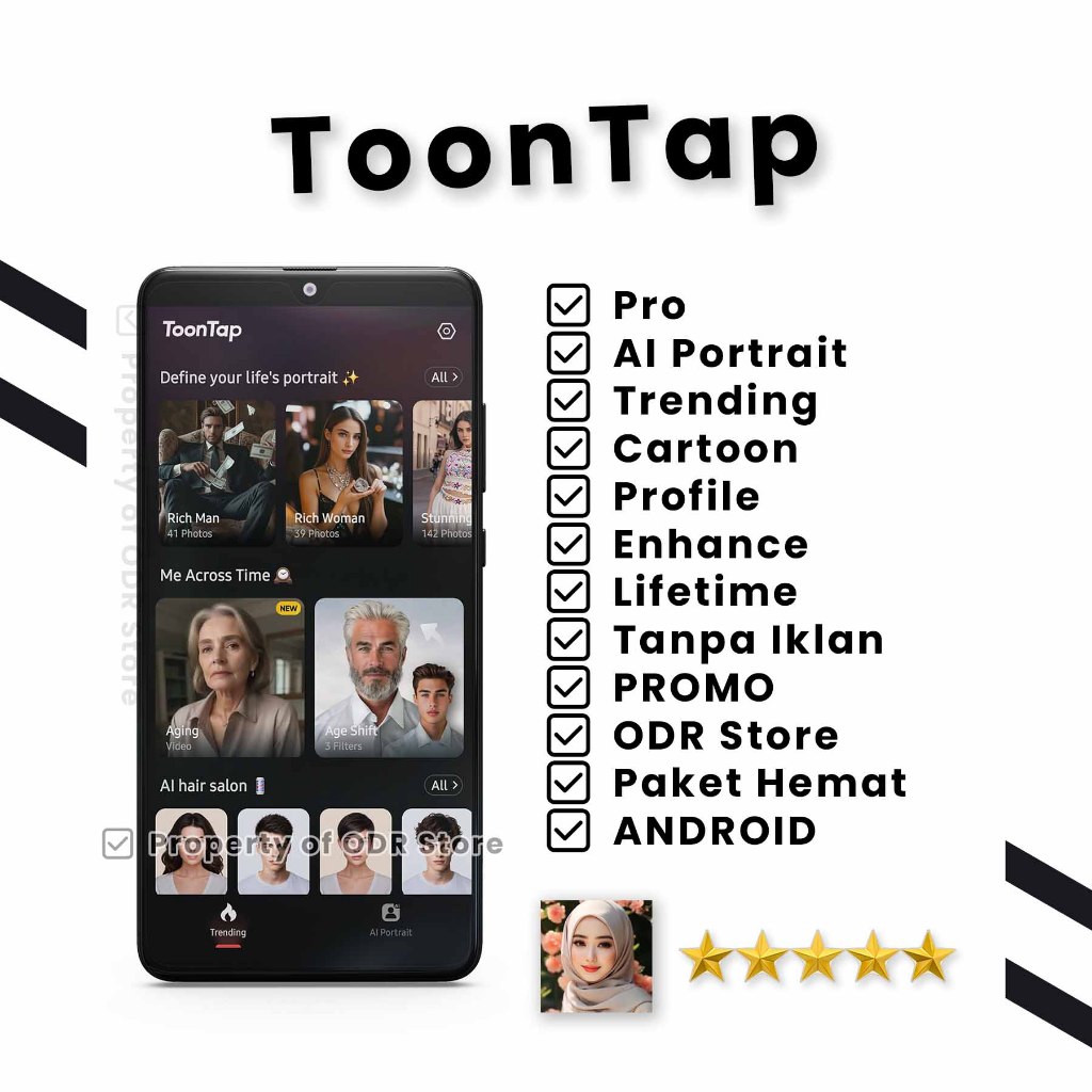 Jual ToonTap lifetime AI Cartoon Photo Editor toon tap | Shopee Indonesia